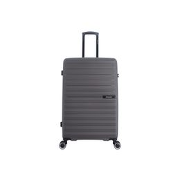 Koffer Saxoline "Fiesta", Gr. B/H/T: 51cm x 77cm x 30cm, grau, Polypropylen, Koffer, aus robustem Polypropylen