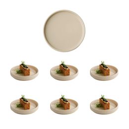 Teller APS "THE GRID", sand, B:14cm H:2,5cm L:14cm &Oslash;:14cm, Glas, Speiseteller, Glas, 6 St&uuml;ck
