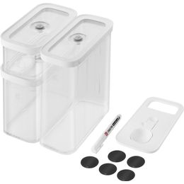 Vakuumbeh&auml;lter Zwilling "CUBE Set M", wei&szlig; (transparent, wei&szlig;), B:46cm H:25,5cm L:49cm, Kunststoff, Lebensmittelaufbewahrungsbeh&auml;lter, modulare, stapelbare Aufbewahrungsboxen