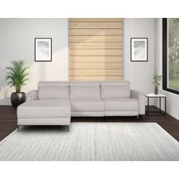 Ecksofa OTTO HOME "LUND, L-Form, 261cm, man. o. elektr. Relaxfunktion (mit USB-A)", creme, B:261cm H:97cm T:179cm, Webstoff 100% Polyester, Sofas, Ecksofa, und Kopfteilverstellung