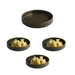 Schale APS "THE GRID", braun, B:20cm H:4cm T:20cm &Oslash;:20cm, Porzellan, Sch&uuml;sseln, Schale, Porzellan, stapelbar