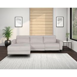 Ecksofa OTTO HOME "LUND, L-Form, 261cm, man. o. elektr. Relaxfunktion (mit USB-A)", creme, B:261cm H:97cm T:179cm, Webstoff 100% Polyester, Sofas, Ecksofa, und Kopfteilverstellung