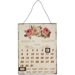 Metallbild AMBIENTE HAUS "Kalender - Rosen 25x33cm", bunt (farbe bild(er): bunt), B:33cm H:25cm T:0,1cm, Eisen, Bilder