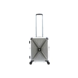 Koffer DISCOVERY "Crossroad", Gr. B/H/T: 39cm x 55cm x 23,5cm, silber (silberfarben), Polyester, mehrfarbig, Koffer, aus robustem Polycarbonate Material
