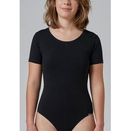 Kurzarmbody Skiny "Body Collection", Damen, Gr. 38, N-Gr, schwarz, Obermaterial: 95% Baumwolle, 5% Elasthan, unifarben, Basic, figurbetont, Rundhals, Bodys, Rundhalsausschnitt, schlicht, kurz&auml;rmlig, Baumwollmix