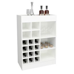 K&uuml;chenregal Vcm "K&uuml;chenschrank Kommode Flaschen Weinregal Esilo", wei&szlig;, B:70cm T:38cm, Schr&auml;nke