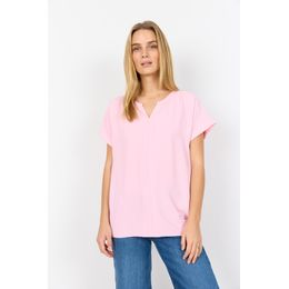 Shirtbluse soyaconcept "SC-CATH 1", Damen, Gr. M, rose, Web, Obermaterial: 100% Polyester, unifarben, normal, V-Ausschnitt, Blusen, normale Passform, mit V-Ausschnitt, aus pflegeleichter Kunstfaser