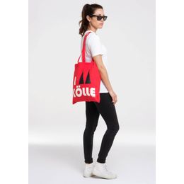 Umh&auml;ngetasche logoshirt "K&ouml;ln Logo", Damen, Gr. B/H/T: 38cm x 42cm, rot, Baumwolle, mehrfarbig, Taschen Umh&auml;ngetasche, mit I Love K&ouml;lle-Print