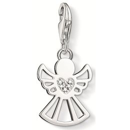 Charm-Einh&auml;nger Thomas Sabo "Engel mit Herz", silberfarben, Charms, Damen, Silber 925 (recycelt), Diamantsplitter