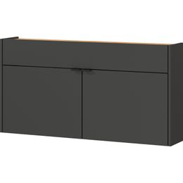 Schuhschrank Germania "Ameca", braun (graphit, navarra, eiche, nachbildung), B:109,5cm H:57cm T:22cm, Holzwerkstoff, Schr&auml;nke, Schuhschrank, T&uuml;ren mit Soft-Close, 110x22x57 cm, Made in Germany
