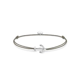 Armband Thomas Sabo "Little Secret Anker", silberfarben, grau, Armb&auml;nder, Damen, Nylon Silber 925 (recycelt), Nylon, Silber 925 (recycelt), Armband