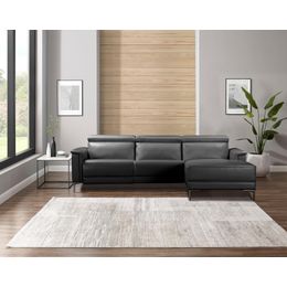 Ecksofa OTTO HOME "LUND, L-Form, 261cm, man. o. elektr. Relaxfunktion (mit USB-A)", schwarz, B:261cm H:97cm T:179cm, Kunstleder 100% Polyurethan, Sofas, Ecksofa, und Kopfteilverstellung