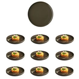 Teller APS "THE GRID", braun, B:20cm H:2,5cm L:20cm &Oslash;:20cm, Glas, Speiseteller, Glas, 6 St&uuml;ck
