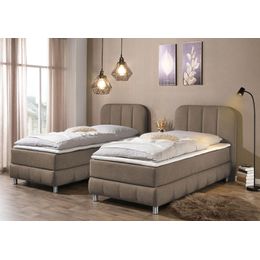Boxbett Home Affaire "Abtenau inkl. Topper", hellbraun, B:107cm L:207cm, Komplettbetten, wahlweise mit Bonnell- oder TTFK-Matratze in H2, H3 o. H4 erh&auml;ltlich