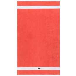 Badetuch Lacoste "LCASUAL", papaye, B:90cm L:150cm, Frottier, Obermaterial: 100% Baumwolle, Handt&uuml;cher, Badetuch, mit Label-Applikationen