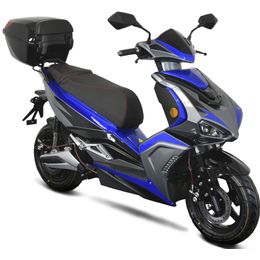 E-Motorroller Gt Union "e-Striker 45", schwarz (schwarz, blau, schwarz), Elektromotorroller, 45 km/h, Bosch-Motor, B:72cm H:118cm L:184cm