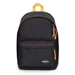 Freizeitrucksack Eastpak "OUT OF OFFICE", Gr. B/H/T: 29,5cm x 44cm x 22cm, schwarz, gelb, Textil, Rucks&auml;cke Freizeitrucksack, Unisex Schulrucksack, Businessrucksack mit Logo-Aufn&auml;her