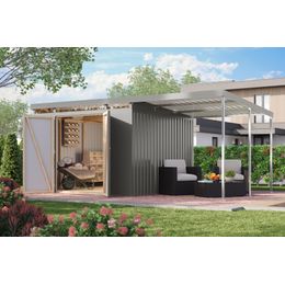 Ger&auml;tehaus Karibu "Argonium 3,5 SET mit Anbaudach", graualuminium, Ger&auml;teh&auml;user, Metall, Made in Germany