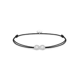 Armband Thomas Sabo "Little Secret Infinity/Unendlichkeitsschleife", silberfarben, schwarz, wei&szlig;, wei&szlig;, Armb&auml;nder, Damen, Nylon Silber 925 (recycelt), Nylon, Silber 925 (recycelt), Armband, mit Zirkonia