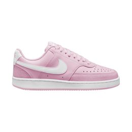 Sneaker Nike Sportswear "Nike Court Vision Low Suede", Damen, Gr. 38, pink foam, wei&szlig;, Leder, Synthetik, Schuhe Sneaker
