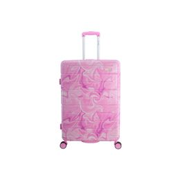 Koffer Saxoline "Splash", Gr. B/H/T: 51cm x 77cm x 32cm, pink, bedruckt, Koffer, aus robustem ABS/PC-Material