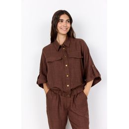 Kurzjacke soyaconcept "SC-CHARISSA 1", Damen, Gr. XL, rocky road, Web, Obermaterial: 100% Polyester, unifarben, h&uuml;ftlang, mit Riegel, Jacken Kurzjacke, aus Polyester, h&uuml;ftlanger Schnitt, mit elastischem Bund