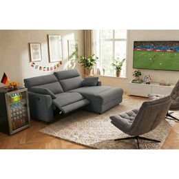 Ecksofa OTTO HOME "JENNA L-Form, 209cm - OTTO. Verl&auml;ssliche Qualit&auml;t.", grau (anthrazit), B:209cm H:100,5cm T:163cm, Webstoff 100% Polyester, Sofas, Ecksofa, manuelle o. elektrische Relaxfunktion, USB A/C, Struktur fein.