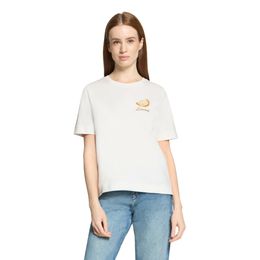 Kurzarmshirt Cartoon "Damen mit Rundhalsausschnitt", Damen, Gr. 38, patch cream, gold, Obermaterial: 100% Baumwolle, loose fit normal, Rundhals, Shirts