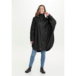 Regenjacke WEATHER REPORT "FLAME", Damen, Gr. L/XL, schwarz, 100% Polyester, unifarben, lang, ohne Ausschnitt, Jacken Regenjacke, mit umweltfreundlicher Beschichtung