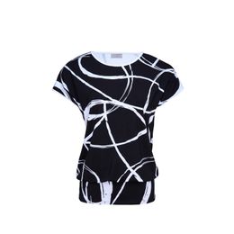 Kurzarmshirt Seidel Moden, Damen, Gr. 36, schwarz, Jersey, Obermaterial: 94% Viskose, 6% Elasthan, gemustert, tailliert h&uuml;ftlang, Rundhals, Shirts, mit grafischem Muster - Rundhals - MADE IN GERMANY