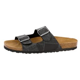Pantolette Lico "Pantolette Bioline Print", Herren, Gr. 40, schwarz, Synthetik, Schuhe Pantolette
