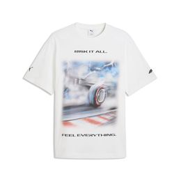 T-Shirt Puma "F1 Tyre Relaxed T-Shirt Herren", Herren, Gr. L, wei&szlig;, Obermaterial: 100% Baumwolle. Rippe: 29% Polyester, 71% Baumwolle, clean, relaxed fit, Rundhals, Shirts T-Shirt