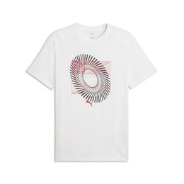 T-Shirt Puma "Graphic Circular T-Shirt Herren", Herren, Gr. L, wei&szlig;, Obermaterial: 100% Baumwolle. Rippe: 80% Baumwolle, 20% Polyester, bedruckt, regular fit, Rundhals, Shirts T-Shirt