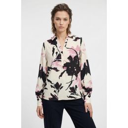 Druckbluse soyaconcept "SC-BENE 2", Damen, Gr. L, rose combi, Web, Obermaterial: 100% Viskose, bedruckt, regular fit normal, V-Ausschnitt, Blusen Druckbluse, aus Viskose, Regular Fit, Langarm, mit Blusenkragen, pflegeleicht