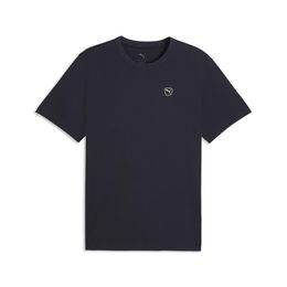 T-Shirt Puma "Essentials Elevated T-Shirt Herren", Herren, Gr. L, new navy blau, Obermaterial: 100% Baumwolle. Rippe: 20% Polyester, 80% Baumwolle, clean, regular fit, Rundhals, Shirts T-Shirt