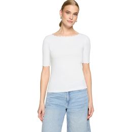 Kurzarmshirt Zero "Damen mit U-Boot-Ausschnitt", Damen, Gr. 34, brilliant wei&szlig;, Jersey, Obermaterial: 95% Baumwolle (organic), 5% Elasthan, figurbetont h&uuml;ftlang, U-Boot-Ausschnitt, Shirts, Material