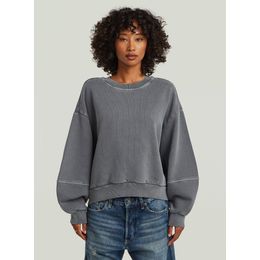G-Star Raw Longpullover G-STAR "Overdyed Big Sleeve Sweater", Damen, Gr. XS, granite gd, Obermaterial: 100% Baumwolle, Pullover Longpullover