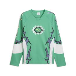 Kurzarmshirt Puma "PumaTECH-X Waffle Langarm-Top Herren", Herren, Gr. XL, vibrant gr&uuml;n, Obermaterial: 30% Baumwolle, 70% Polyester. Kragen: 96% Polyester, 4% Elasthan. Einsatz: 96% Polyester, 4% Elasthan, V-Ausschnitt, Shirts