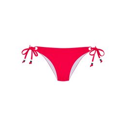 Bikini-Hose s.Oliver "Beverly", Damen, Gr. 34, N-Gr, rot, Recycling-Polyamid, unifarben, Badehosen Bikini-Hose, mit kontrastfarbigen Zierringen