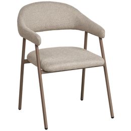 Mid.you Armlehnstuhl, Beige, Metall, Textil, Rundrohr, 61x79x59 cm, Esszimmer, St&uuml;hle, Esszimmerst&uuml;hle, Armlehnenst&uuml;hle