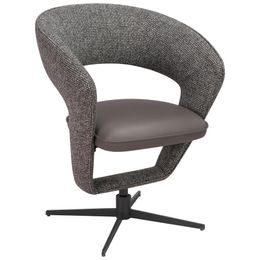 Moderano Armlehnstuhl, Grau, Dunkelgrau, Metall, Textil, Sternfu&szlig;, 62x84x62 cm, Stoffauswahl, Sitzfl&auml;che 360&deg; drehbar, Esszimmer, St&uuml;hle, Esszimmerst&uuml;hle, Armlehnenst&uuml;hle