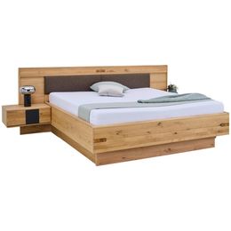 Linea Natura Bettanlage, Eiche Bianco, Holz, Eiche, teilmassiv, 180x200 cm, in verschiedenen Gr&ouml;&szlig;en erh&auml;ltlich,Soft-Close-System, Schlafzimmer, Betten