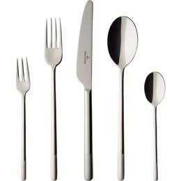 Villeroy & Boch Villeroy & Boch Besteckset Ella satiniert, Edelstahl, Metall, 30-teilig, 27x5x42 cm, ergonomischer Griff, nachhaltig, Hohlheftmesser, Essen & Trinken, Besteck, Besteck-Sets