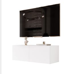 TV-LOWBOARD wei&szlig; matt, h&auml;ngend mit LED-Beleuchtung