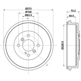 Hella Bremstrommel 8dt355303001 f&uuml;r Ford