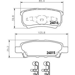Hella Bremsbelagsatz, Scheibenbremse 8db355010811 f&uuml;r Chrysler JEEP (BBDC) DODGE MITSUBISHI