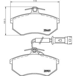 Hella Bremsbelagsatz, Scheibenbremse 8db355017651 f&uuml;r Zhonghua (BRILLIANCE) VW CHERY