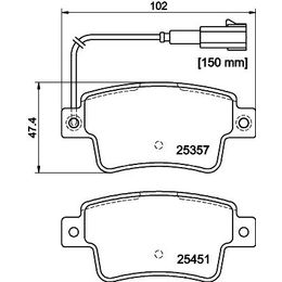 Hella Bremsbelagsatz, Scheibenbremse 8db355019801 f&uuml;r FERRARI