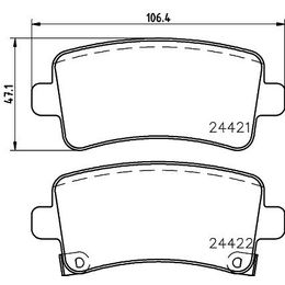 Hella Bremsbelagsatz, Scheibenbremse 8db355037651 f&uuml;r Opel GM SAAB BUICK CADILLAC CHEVROLET
