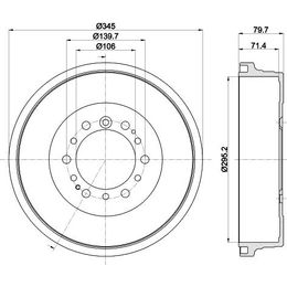 Hella Bremstrommel 8dt355302971 f&uuml;r TOYOTA